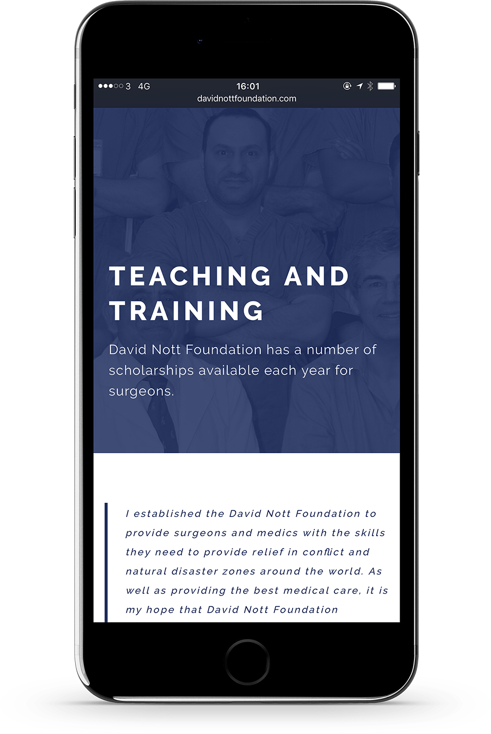 David Nott Foundation - Website Design Project by Metal Potato